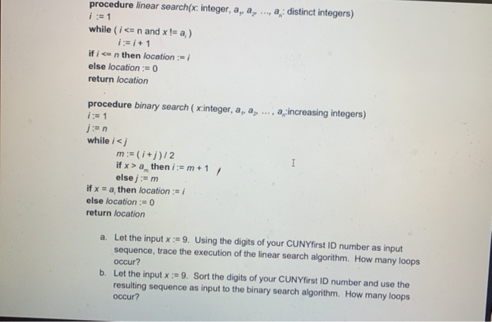 consider the following pseudocode algorithms. When | Chegg.com