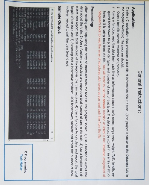 Solved General Instructions: Application: Create a C | Chegg.com
