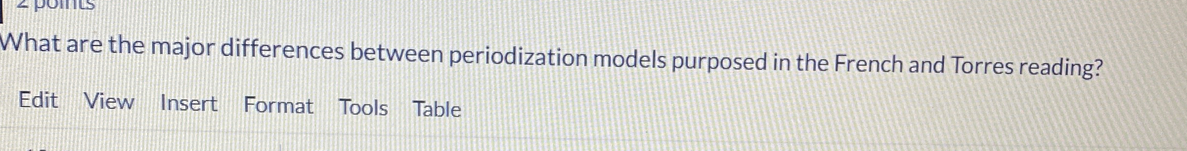 Solved What are the major differences between periodization | Chegg.com