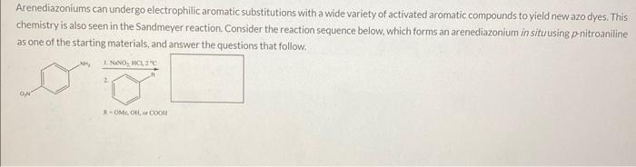 Solved Arenediazoniums can undergo electrophilic aromatic | Chegg.com