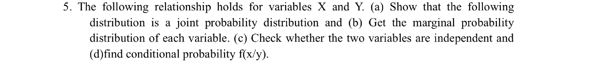 The following relationship holds for variables x ﻿and | Chegg.com