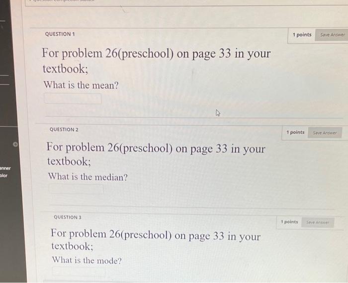 Solved For problem 26(preschool) on page 33 in your | Chegg.com