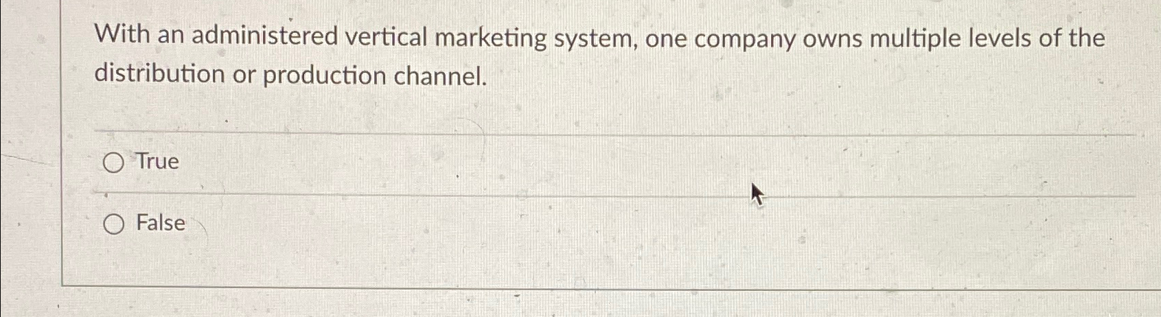Solved With an administered vertical marketing system, one | Chegg.com