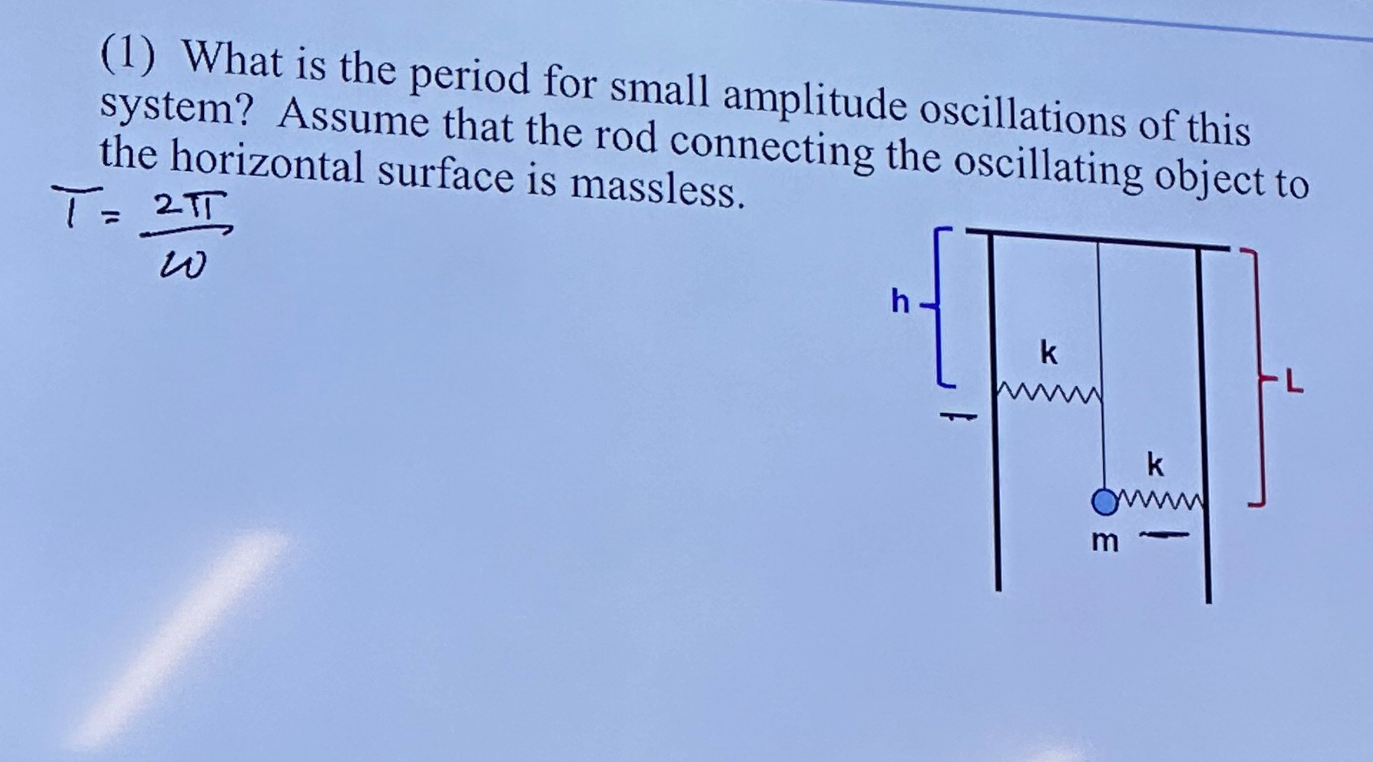 Solved (1) ﻿What is the period for small amplitude | Chegg.com
