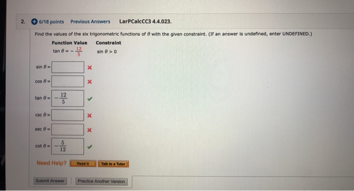 Solved 2. 6/18 points Previous Answers LarPCalccc 4.4.023. | Chegg.com