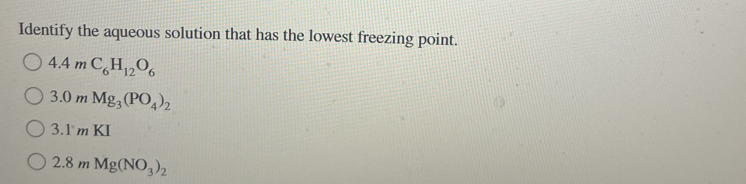 Solved Identify the aqueous solution that has the lowest | Chegg.com