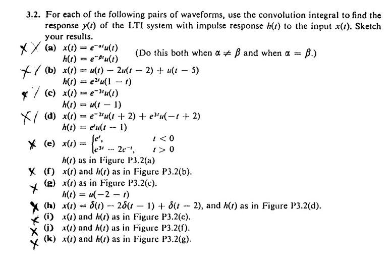 3.2. For each of the following pairs of waveforms, | Chegg.com