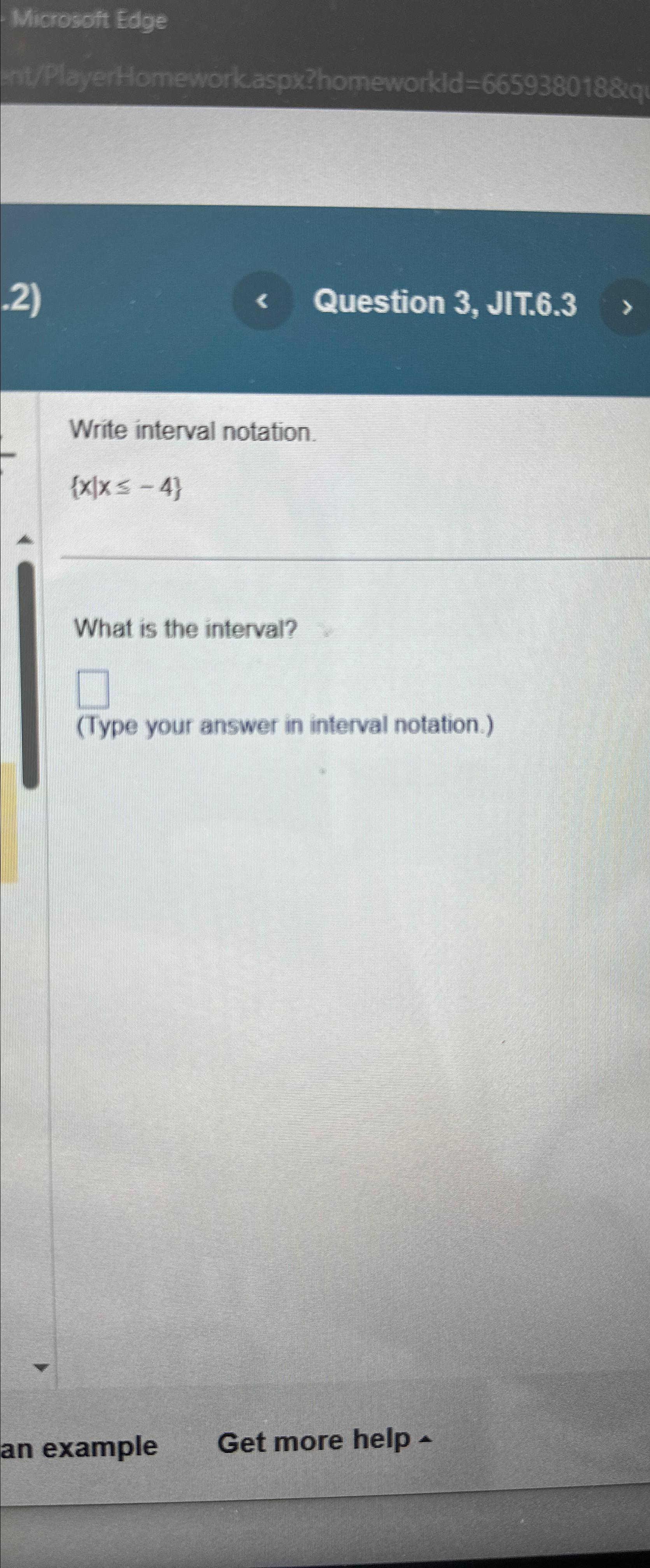 Solved Microsoft Edge.2)Question 3, ﻿JIT.6.3Write interval | Chegg.com
