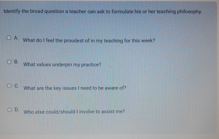 Solved Identify the broad question a teacher can ask to | Chegg.com