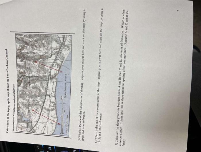 Solved Take a look at the topographic map of ncar the Santa | Chegg.com