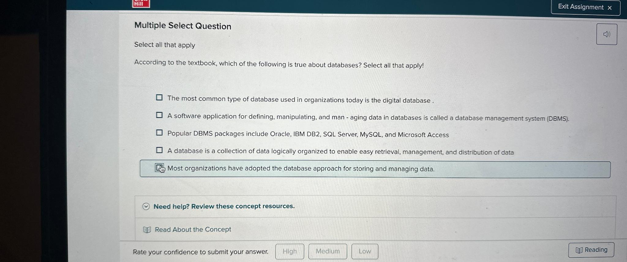 Solved Exit Assignment xMultiple Select QuestionSelect all | Chegg.com