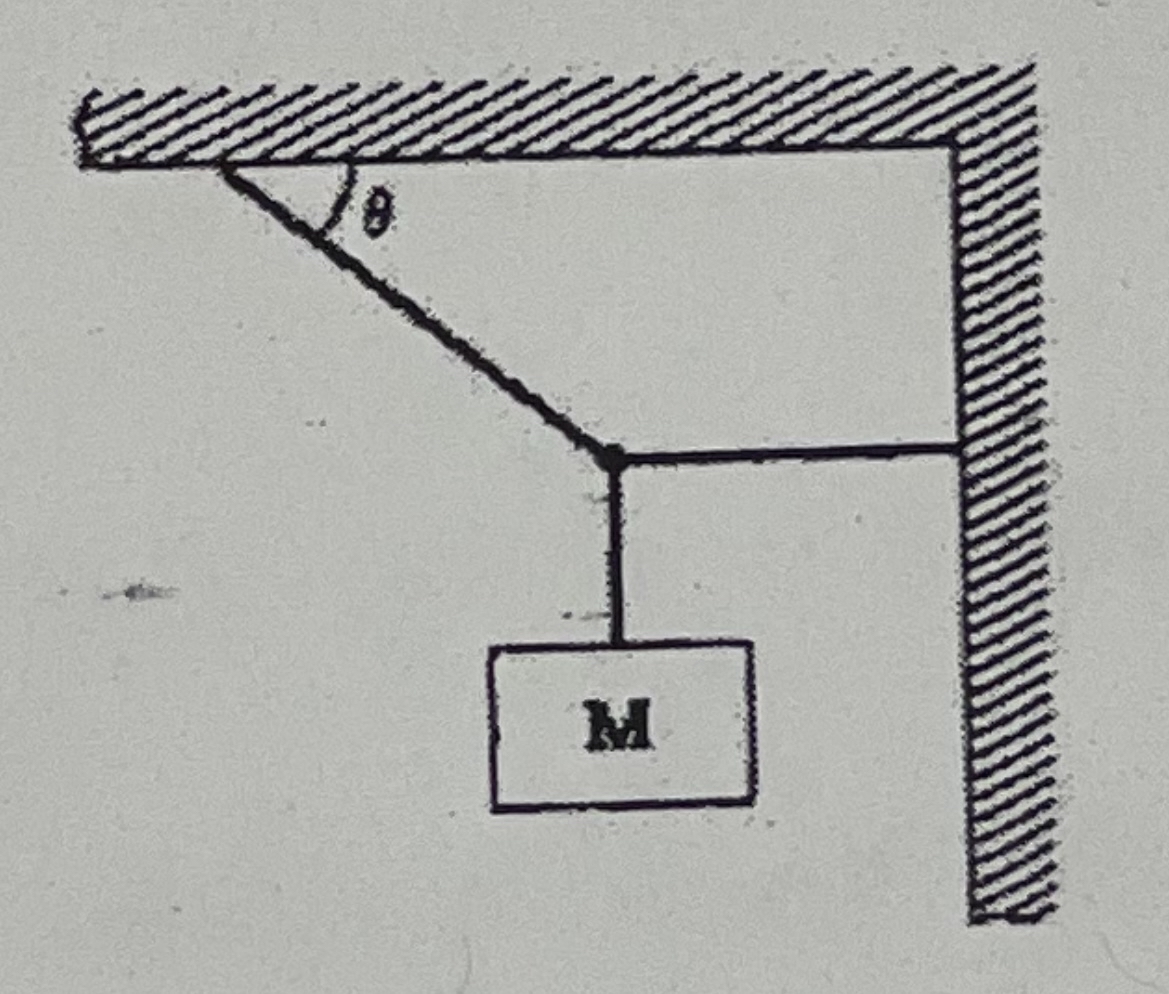 Solved A box of mass M hangs in equilibrium. The rope which | Chegg.com