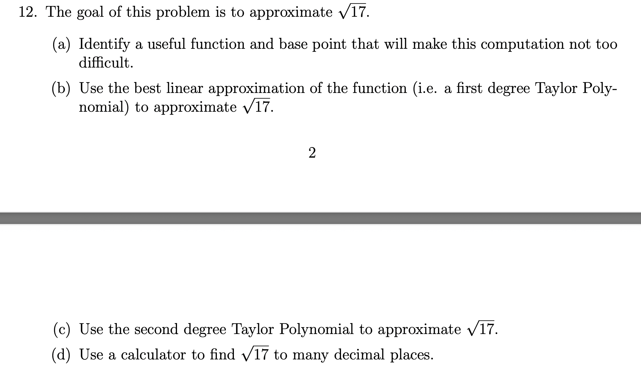 Solved The goal of this problem is to approximate 172.(a) | Chegg.com