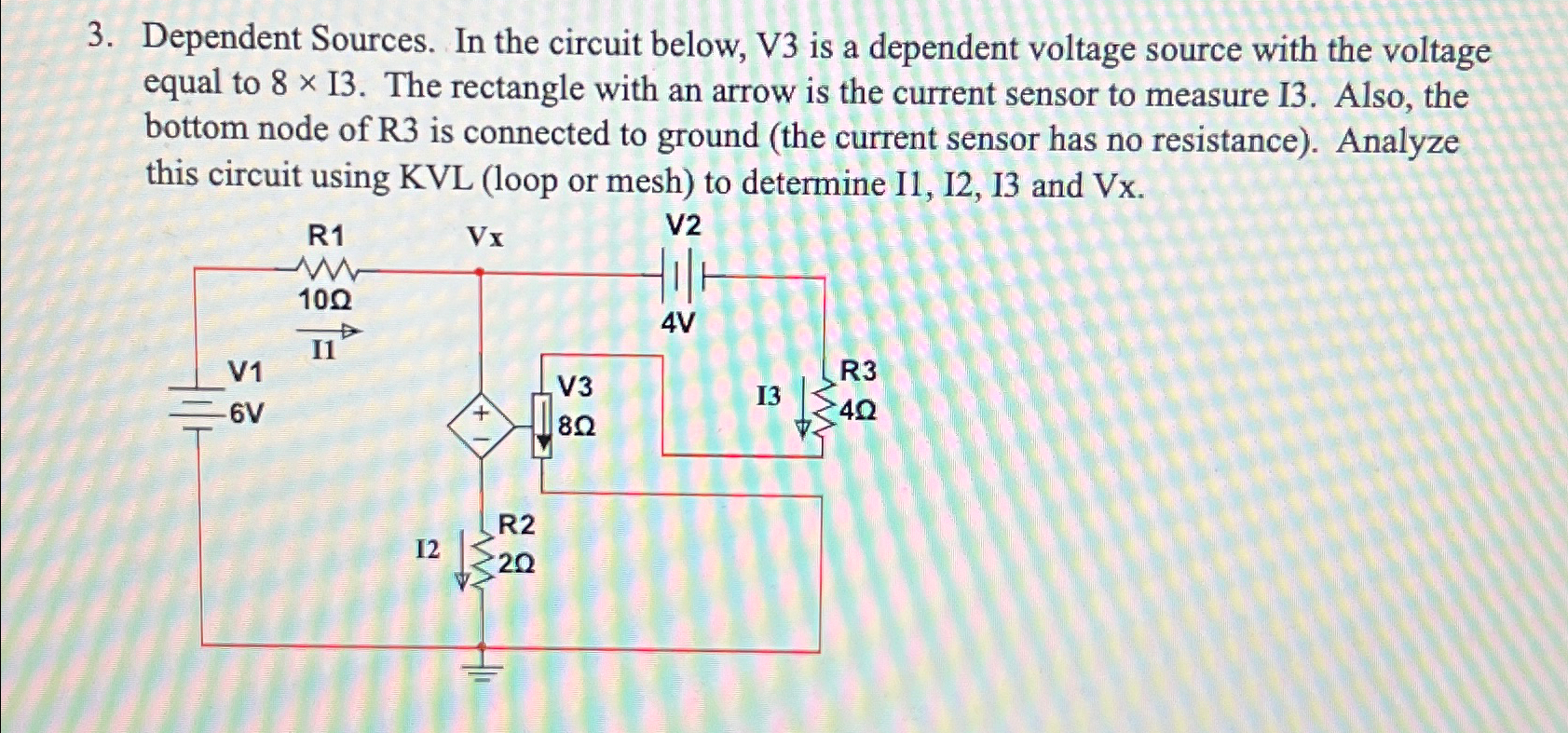 Solved Dependent Sources. In the circuit below, V3 ﻿is a | Chegg.com