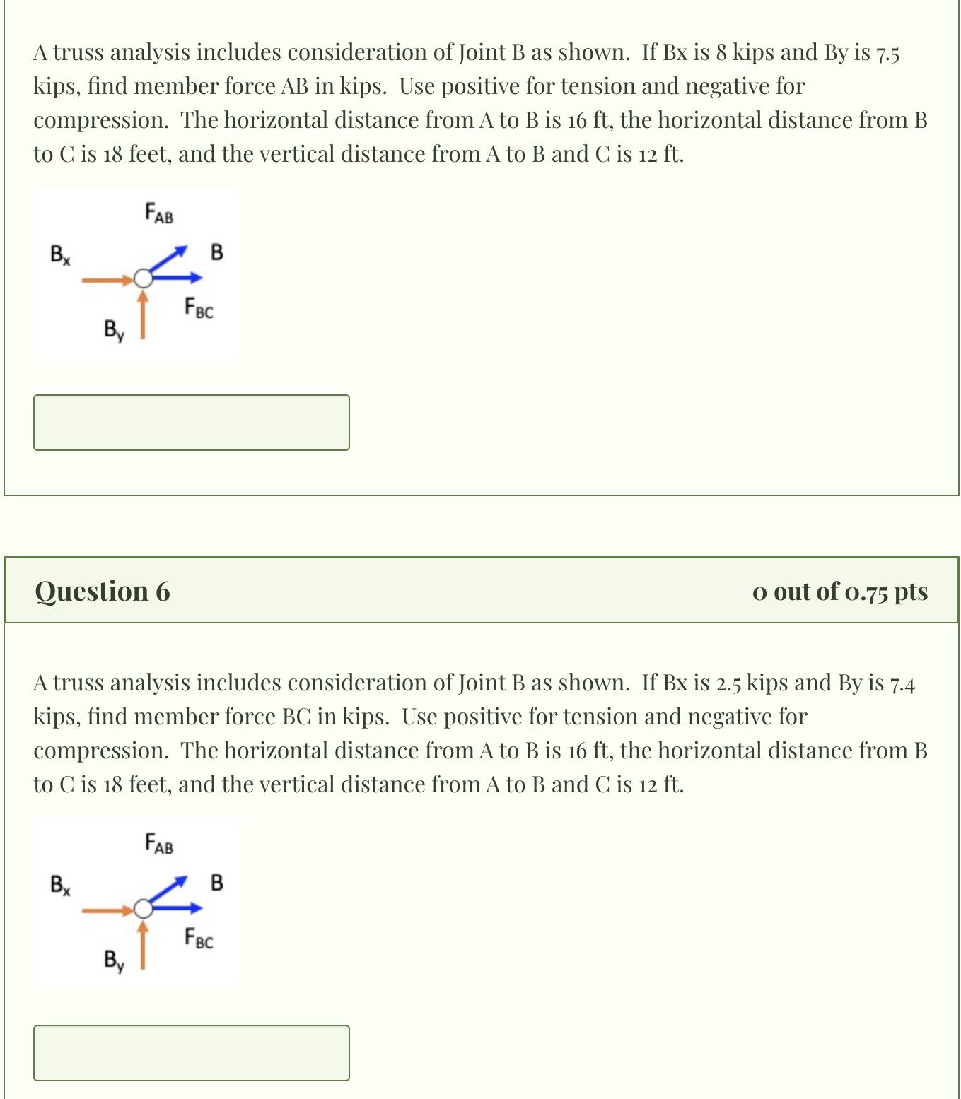 Solved A truss analysis includes consideration of Joint \( | Chegg.com