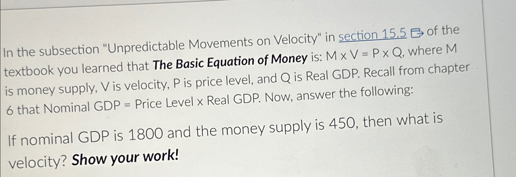 Solved In the subsection "Unpredictable Movements on | Chegg.com