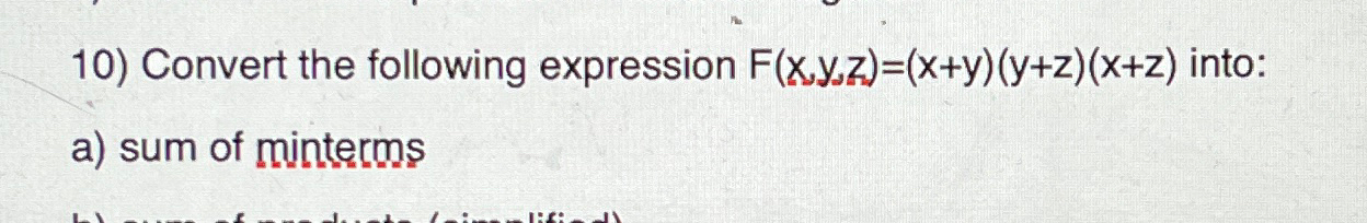 Solved Convert the following expression | Chegg.com