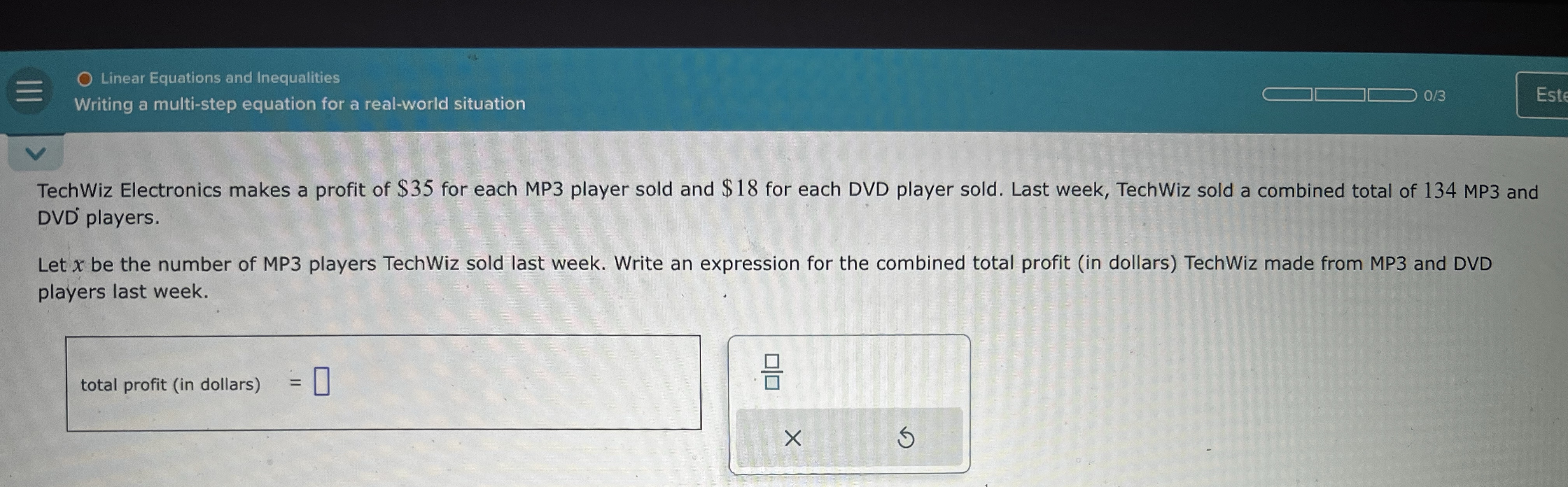 Solved Linear Equations and InequalitiesWriting a multi-step | Chegg.com