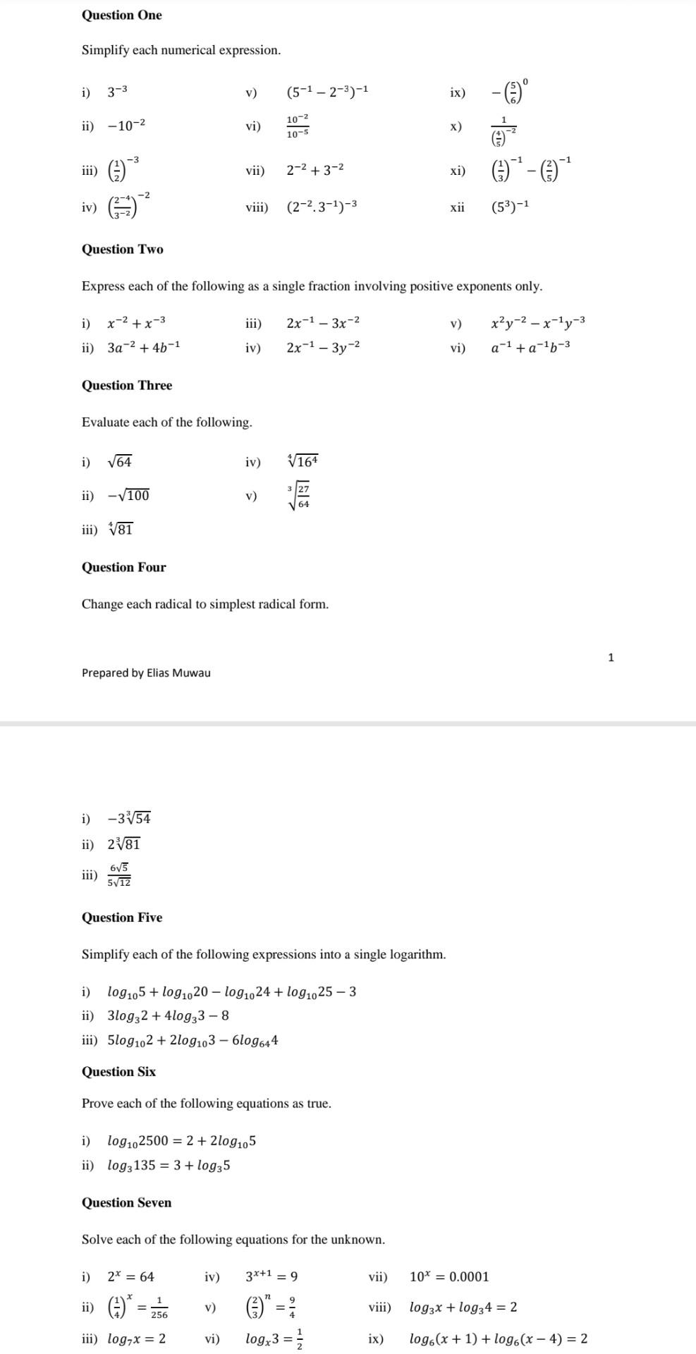 Solved Simplify each numerical expression. i) 3−3 v) | Chegg.com