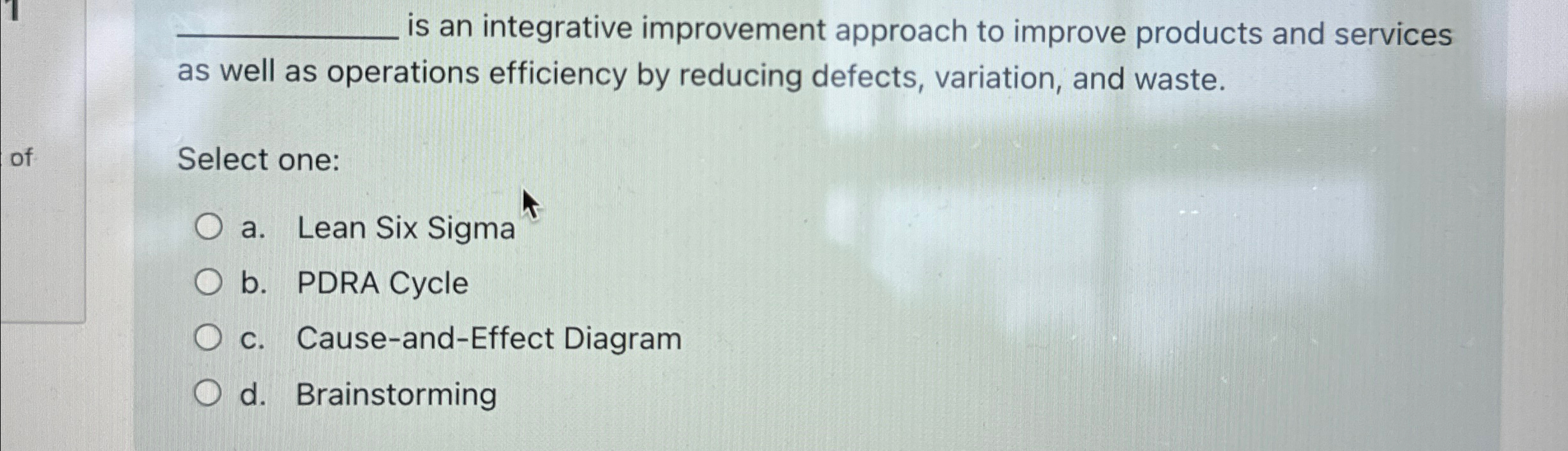 Solved ﻿is an integrative improvement approach to improve | Chegg.com
