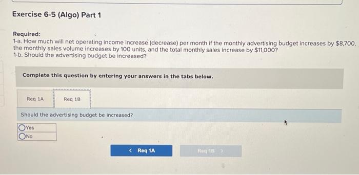 Solved Required information Exercise 6-5 (Algo) Changes in | Chegg.com