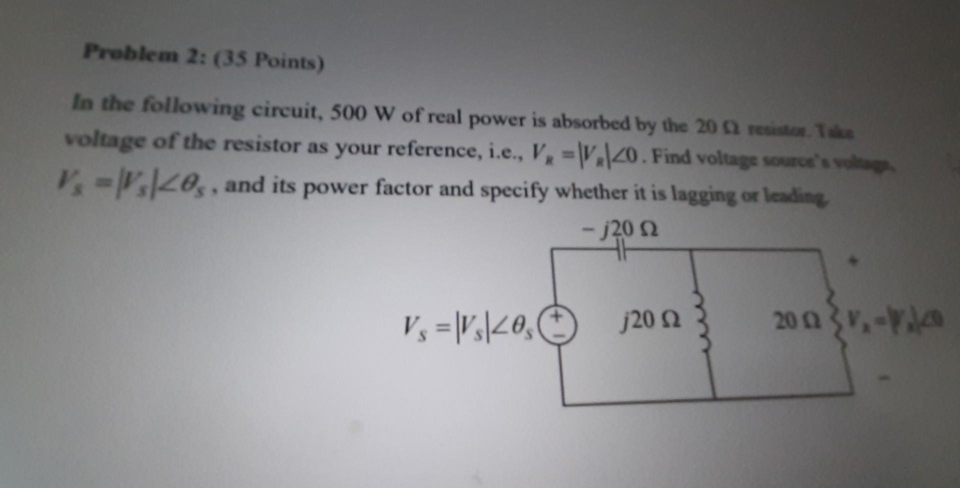 Solved Problem 2: (35 Points) In the following circuit, 500 | Chegg.com