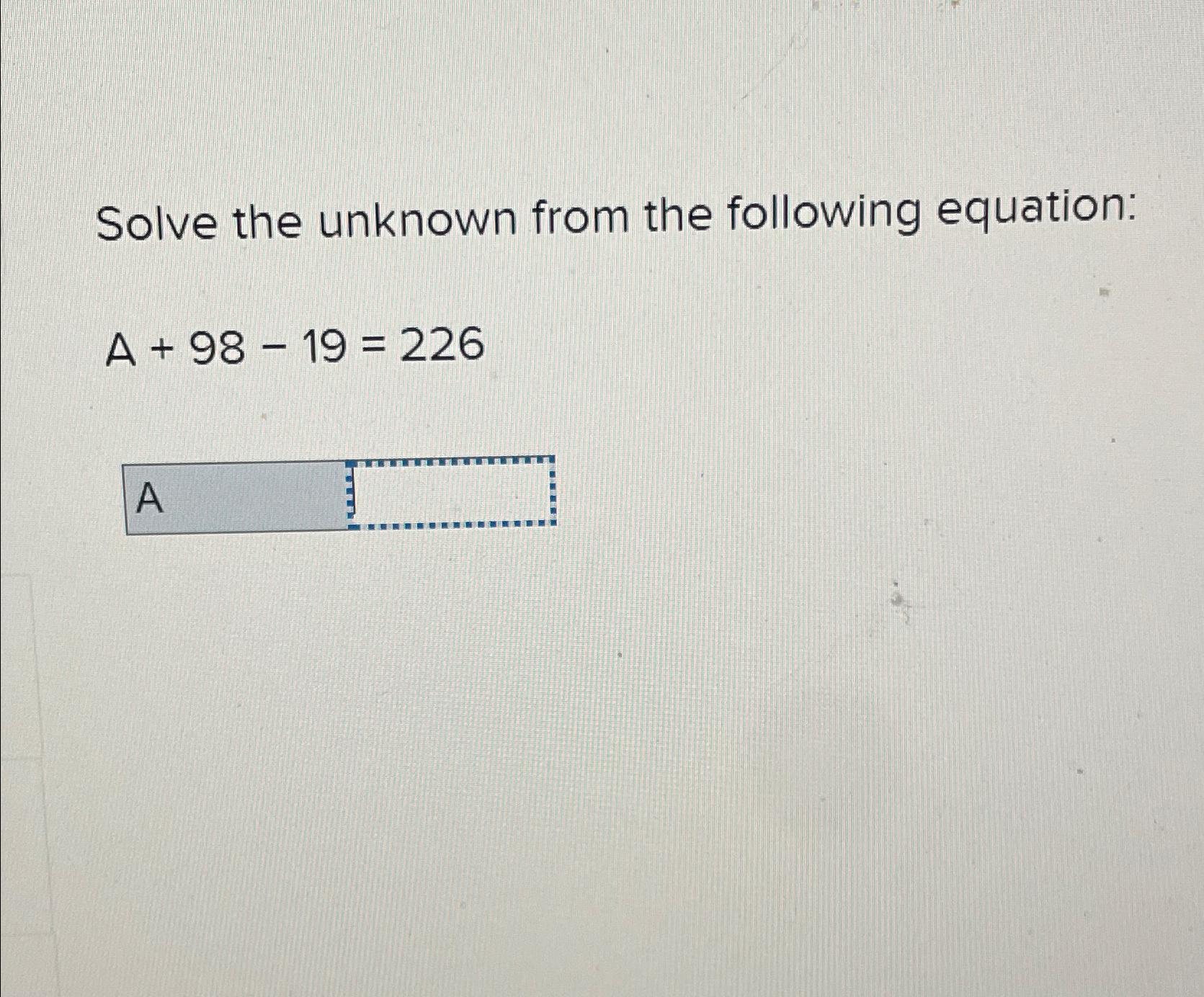 Solved Solve the unknown from the following | Chegg.com