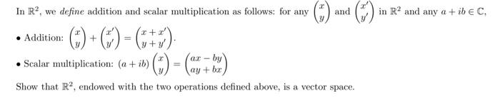 Solved In R2, we define addition and scalar multiplication | Chegg.com