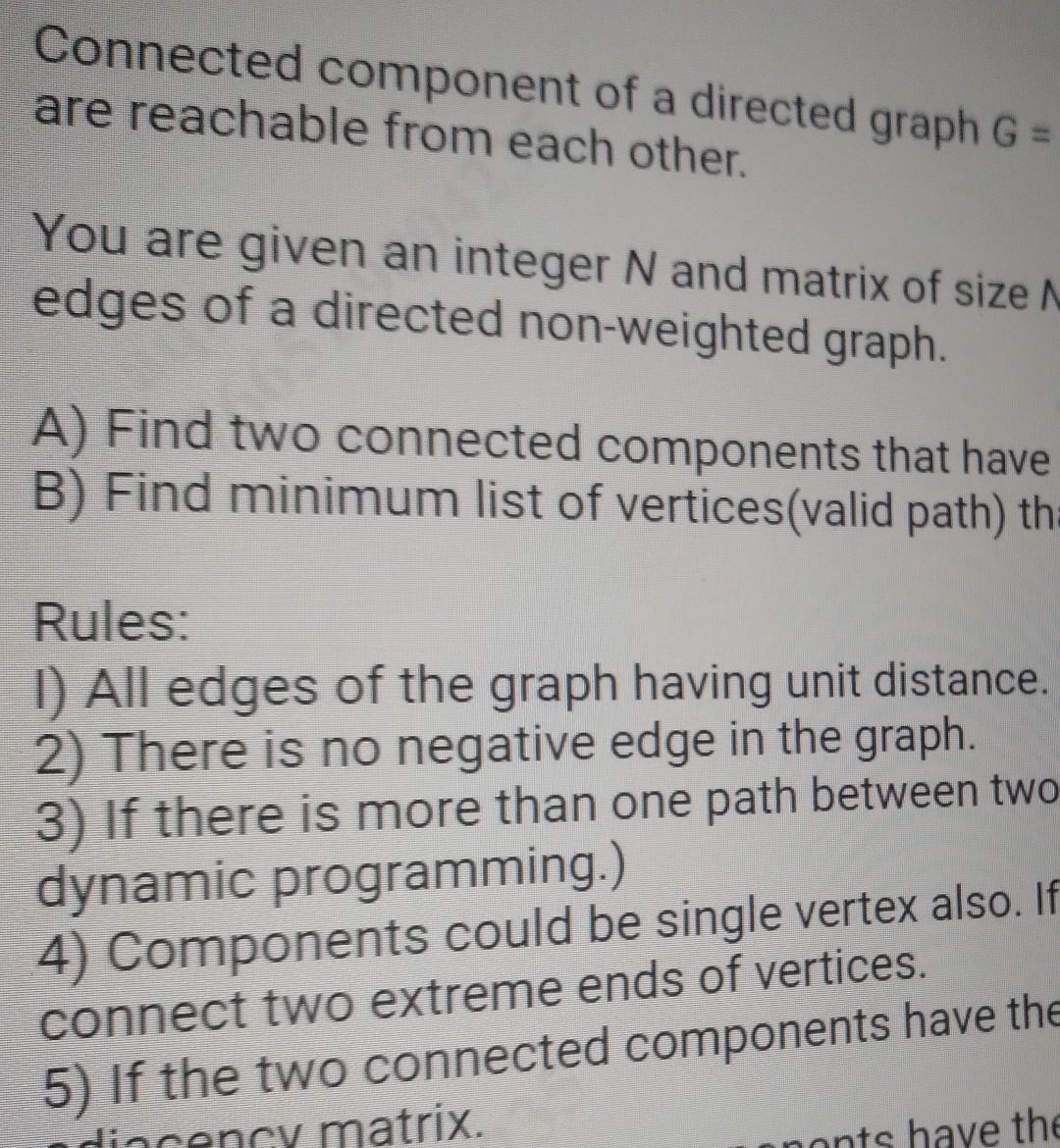 \r\n\r\nThe connected components are \\( | Chegg.com