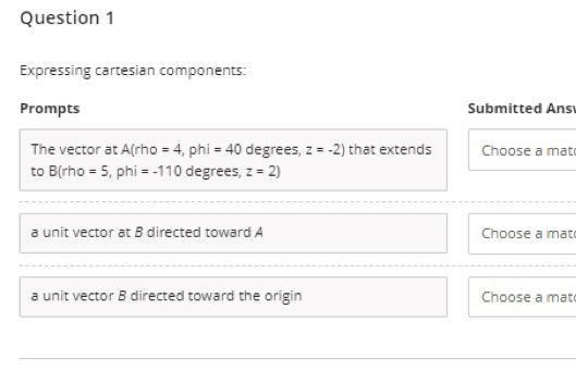 Solved Expressing Cartesian Components Prompts Submitted
