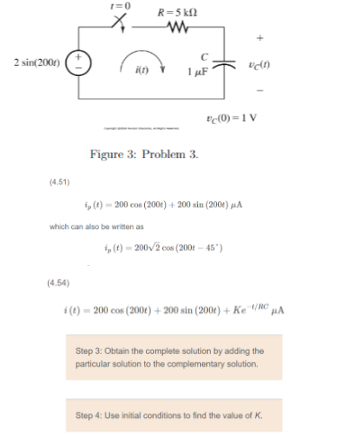 Solved sinusoidally driven RC circuit of example 4.6 ﻿in the | Chegg.com