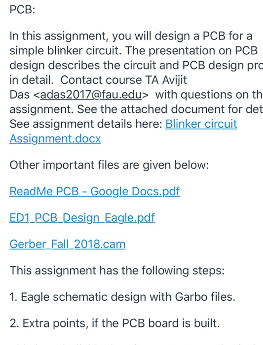 PCB: In this assignment, you will design a PCB for a | Chegg.com