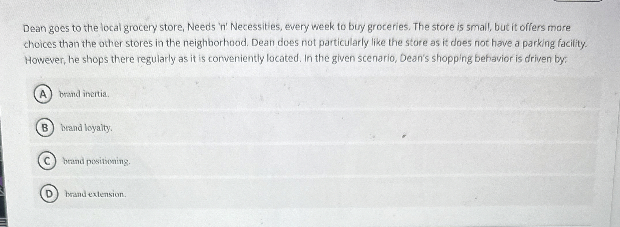 Solved Dean goes to the local grocery store, Needs ' n ' | Chegg.com