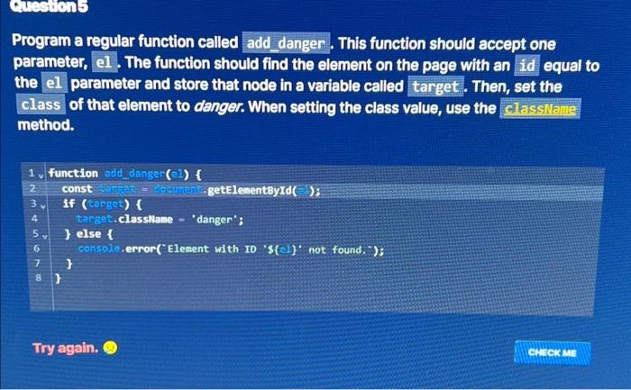 Solved Program a regular function called add_danger. This | Chegg.com