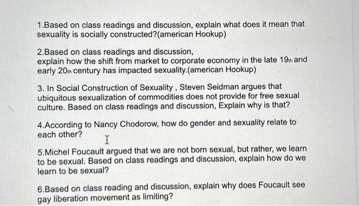 1.Based on class readings and discussion, explain | Chegg.com