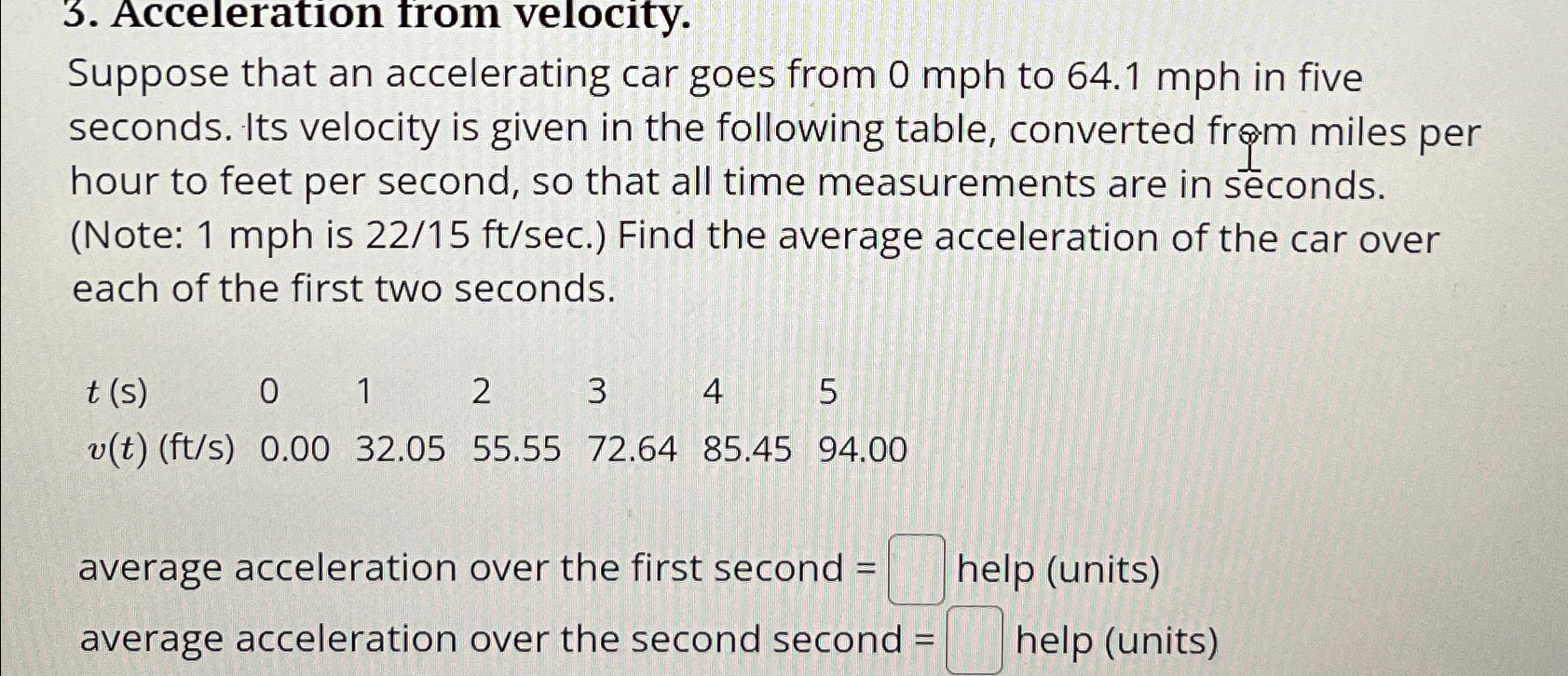 Solved Acceleration trom velocity.Suppose that an | Chegg.com