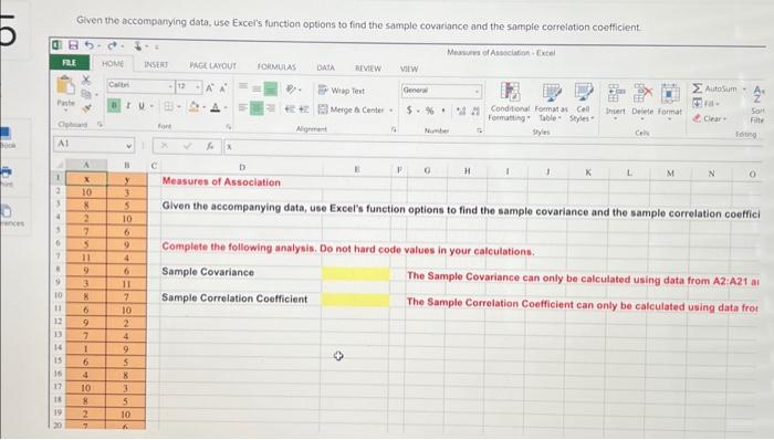 Solved I need to know tje formaulas to enter into Excel in | Chegg.com