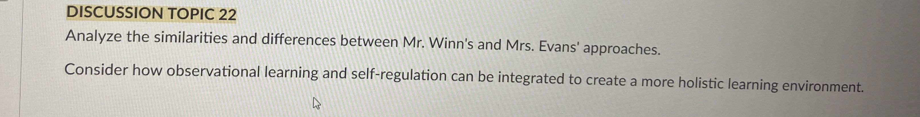 Solved DISCUSSION TOPIC 22Analyze the similarities and | Chegg.com