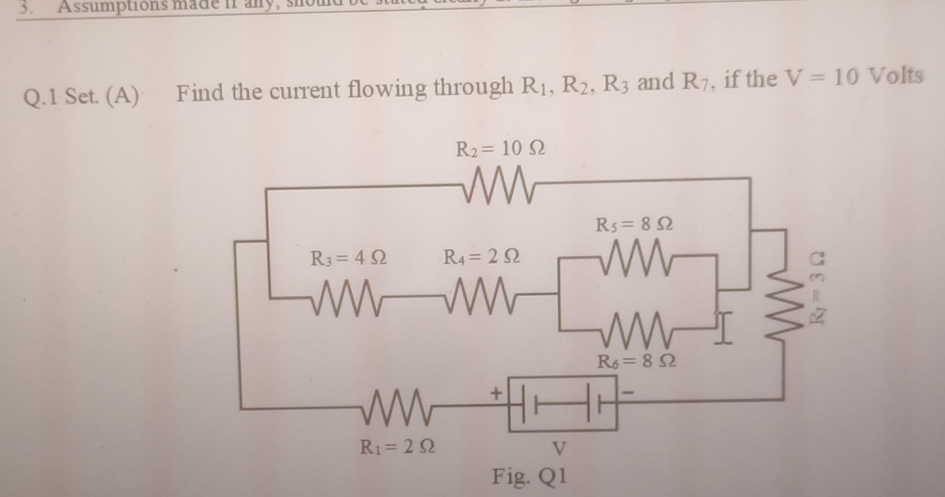 Solved Q.1 Set. (A) Find the current flowing through | Chegg.com