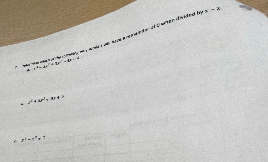 Solved Determine which of the following polynomials will | Chegg.com