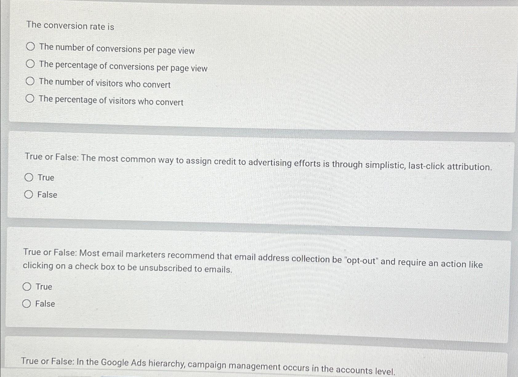 Solved The conversion rate isThe number of conversions per | Chegg.com