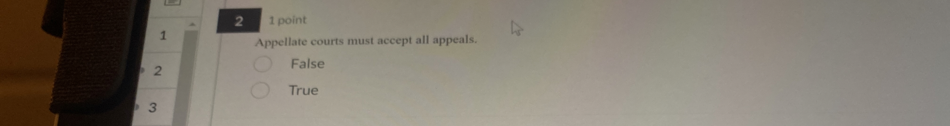 Solved 2 1 ﻿point1Appellate courts must accept all | Chegg.com