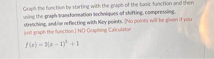 Solved Graph the function by starting with the graph of the | Chegg.com