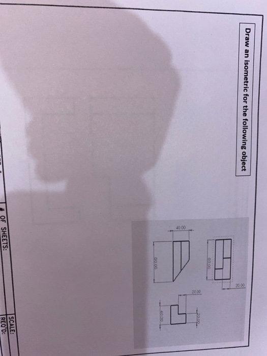 Solved Draw partial auxiliary view from front view 20.00 | Chegg.com