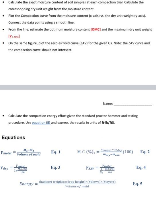 Solved Lab Moisture Content and Compaction curves of fine | Chegg.com