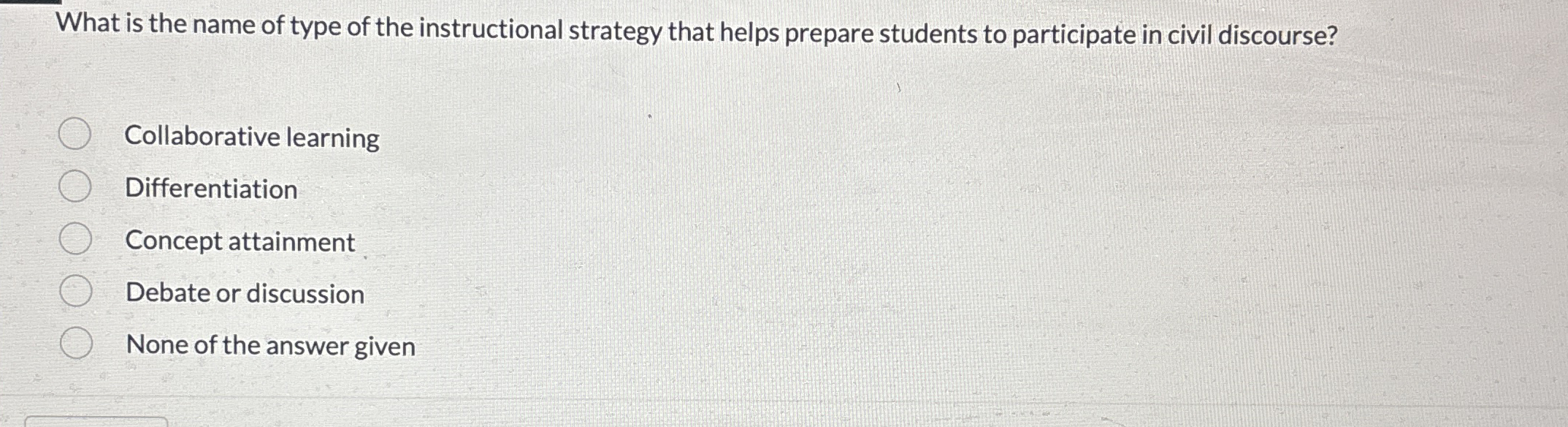 Solved What is the name of type of the instructional | Chegg.com