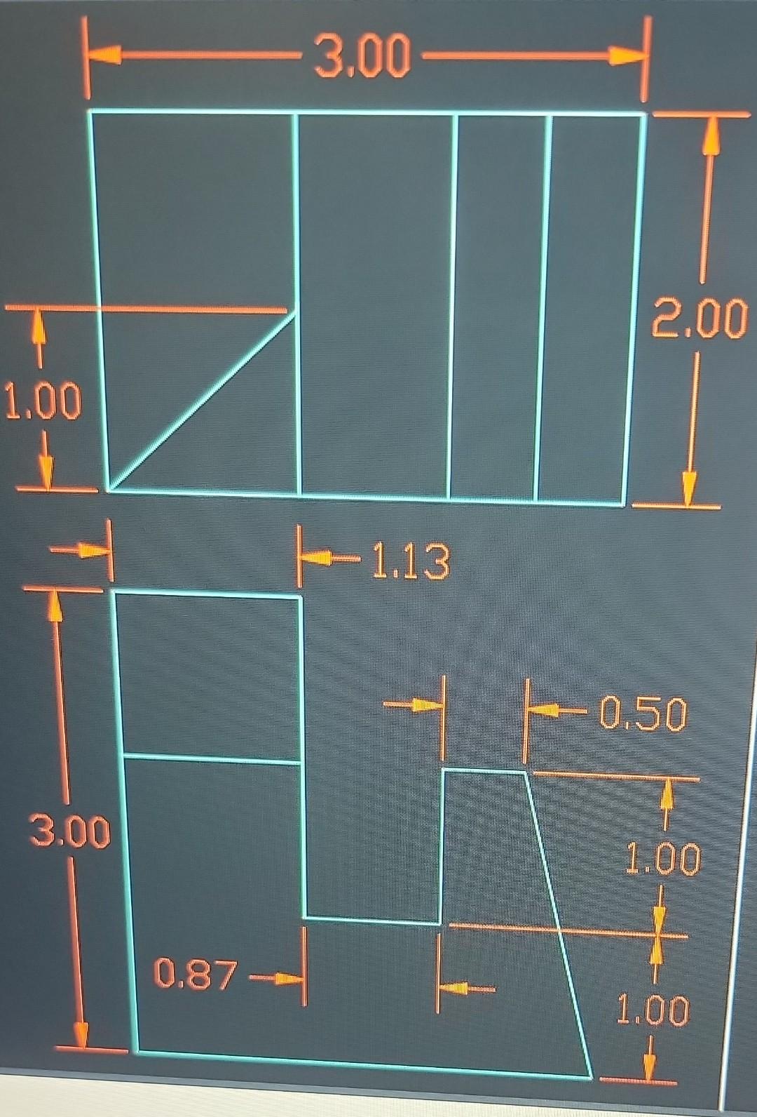 Solved Given the front and top view create a 3D model in | Chegg.com