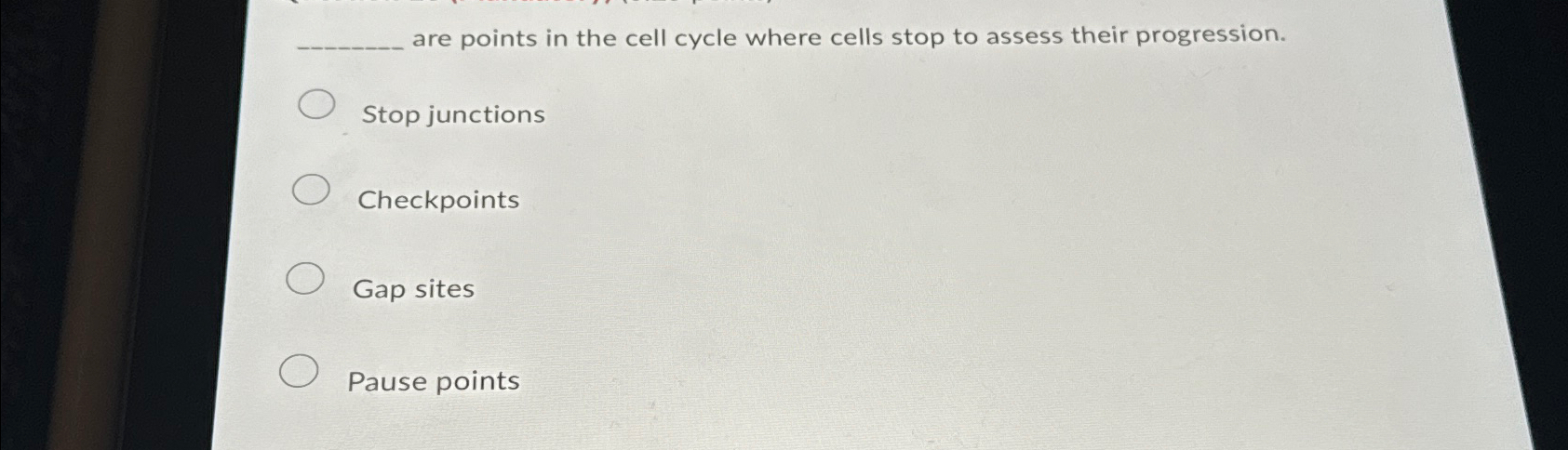Solved are points in the cell cycle where cells stop to | Chegg.com