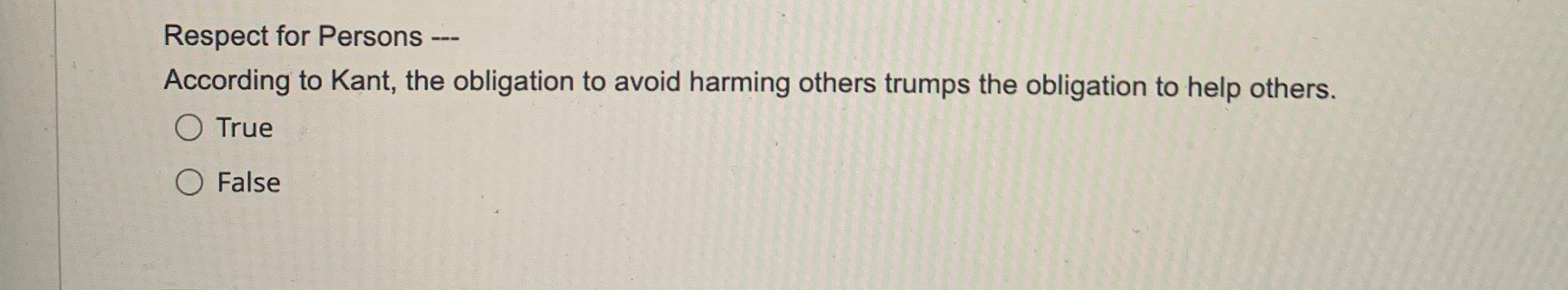 Solved Respect for Persons q,According to Kant, the | Chegg.com