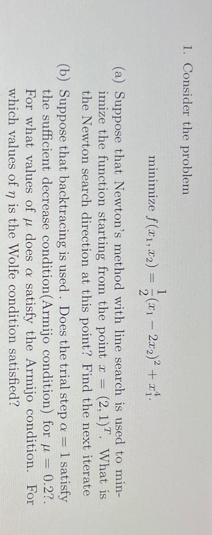 Solved Consider the problem ﻿minimize | Chegg.com